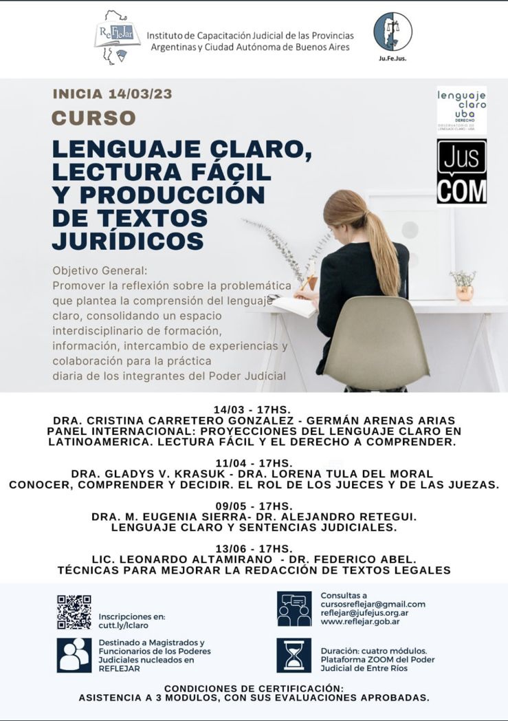 Curso Lenguaje Claro, Lectura Fácil y producción de textos jurídicos ... Curso Lenguaje Claro, Lectura Fácil y producción de textos jurídicos ...